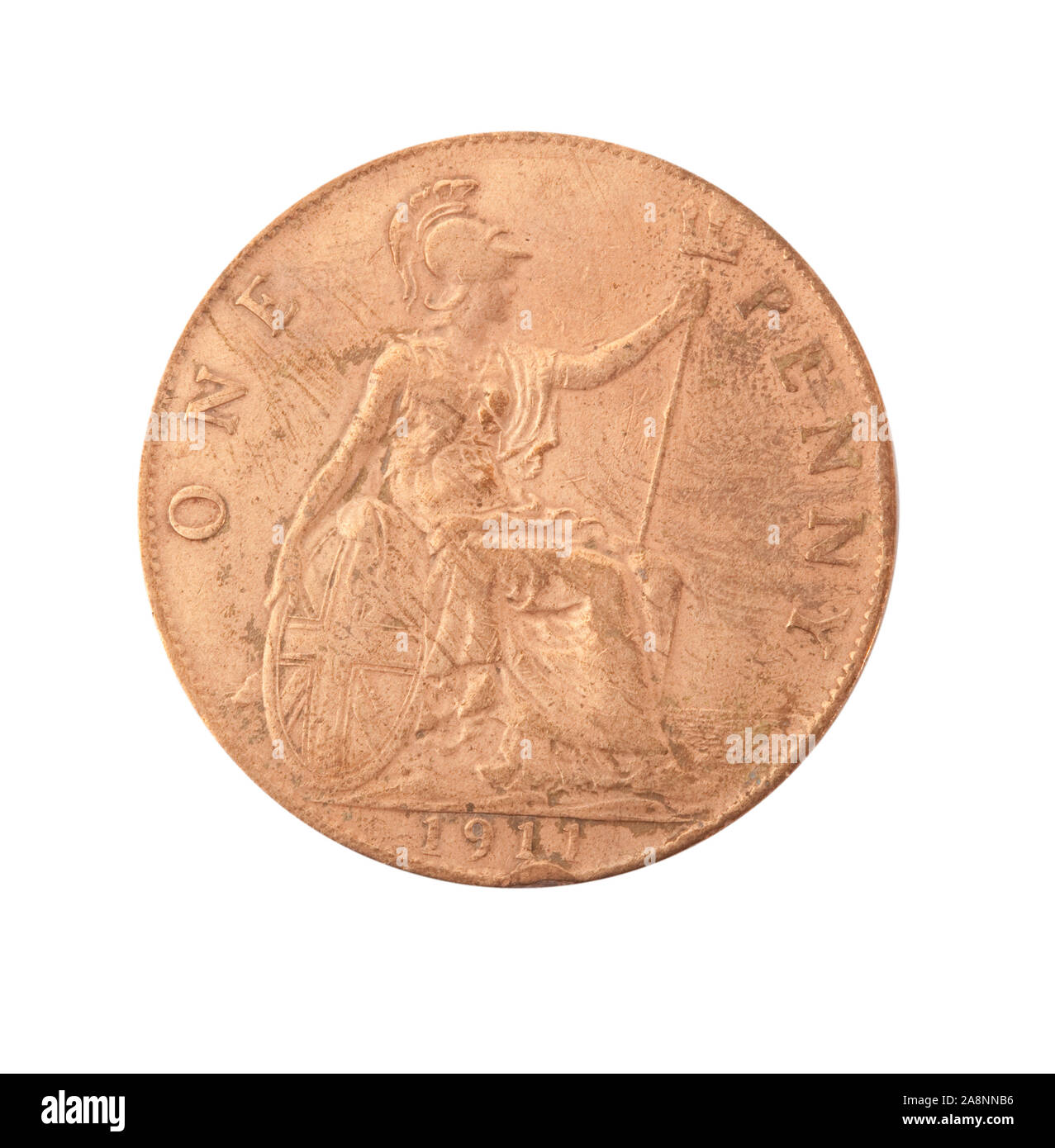 vintage metal coin on white background Stock Photo - Alamy