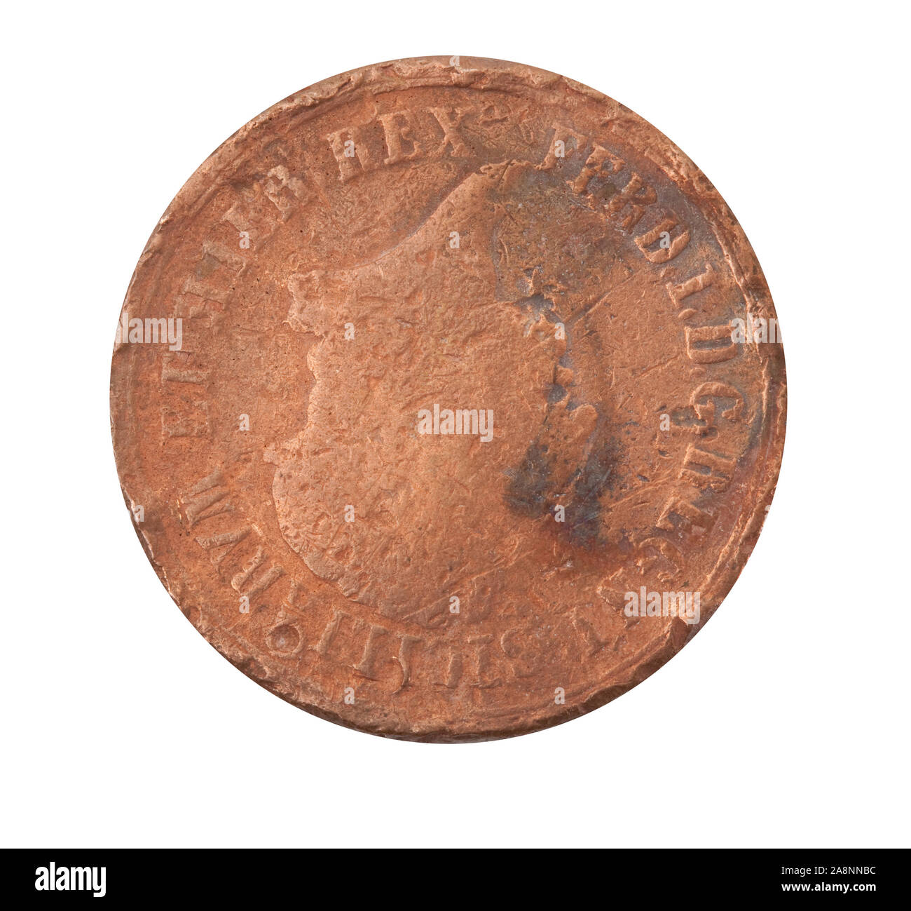 vintage metal coin on white background Stock Photo - Alamy