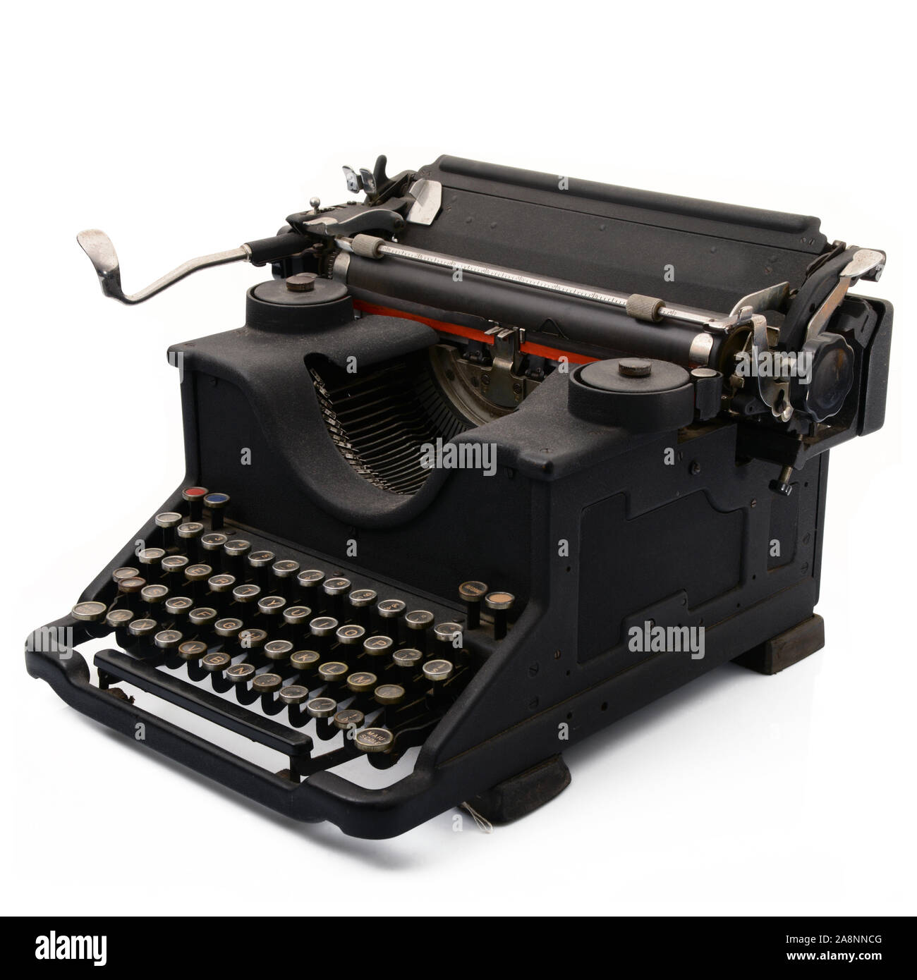 old typewriter on white background Stock Photo - Alamy