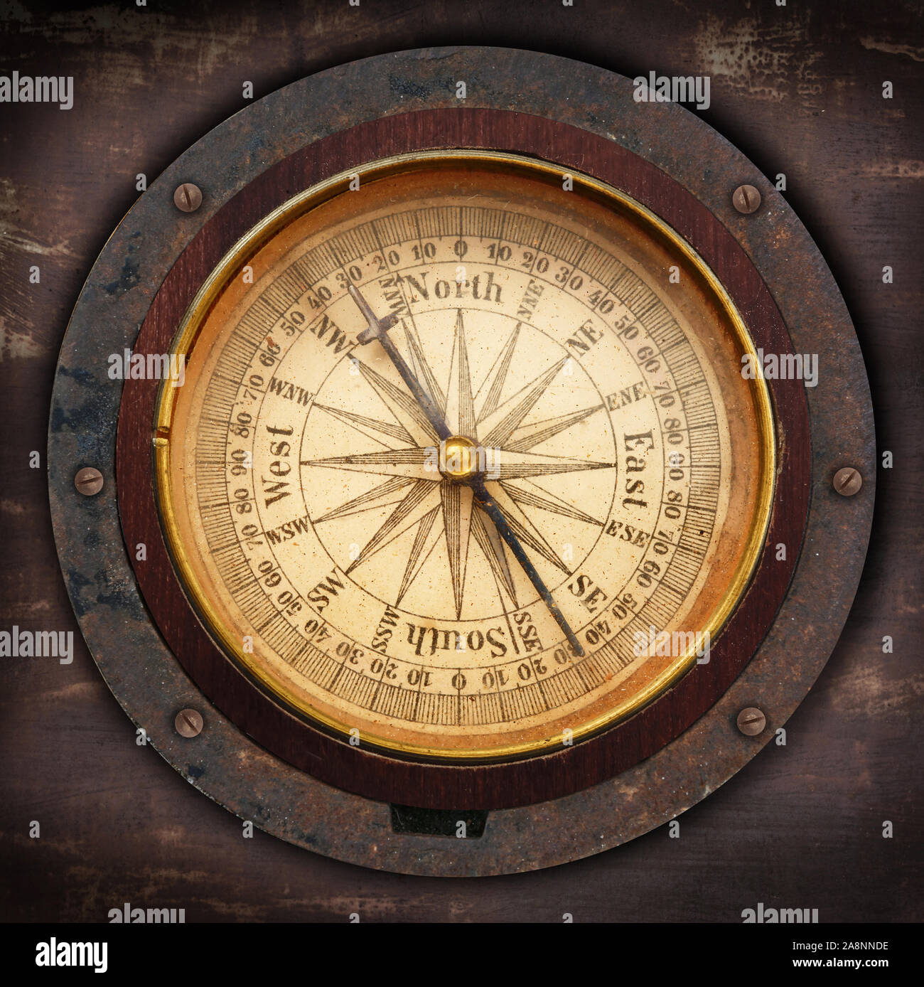 old compass on vintage background Stock Photo - Alamy