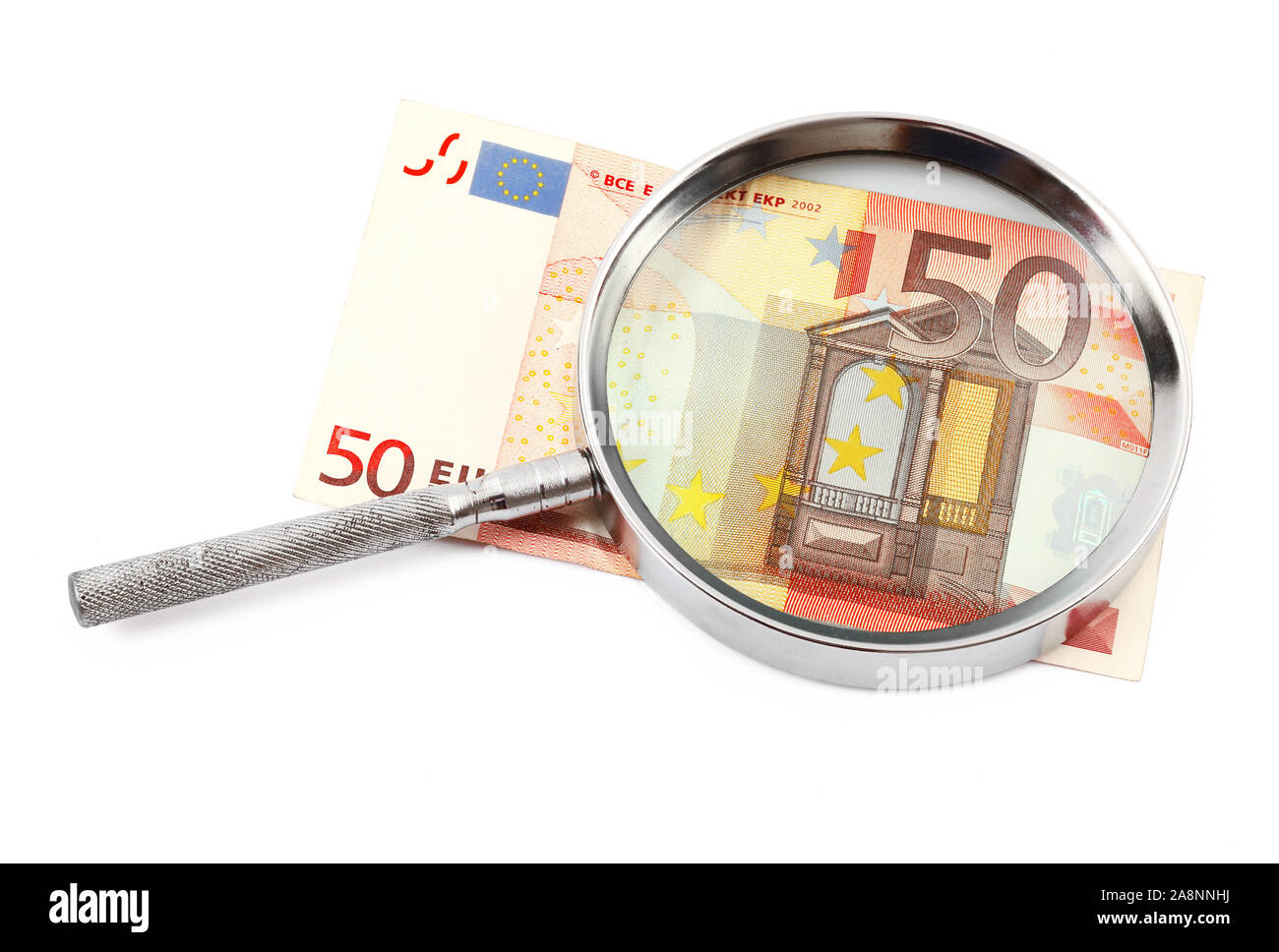 Magnifying glass money Cut Out Stock Images & Pictures - Alamy