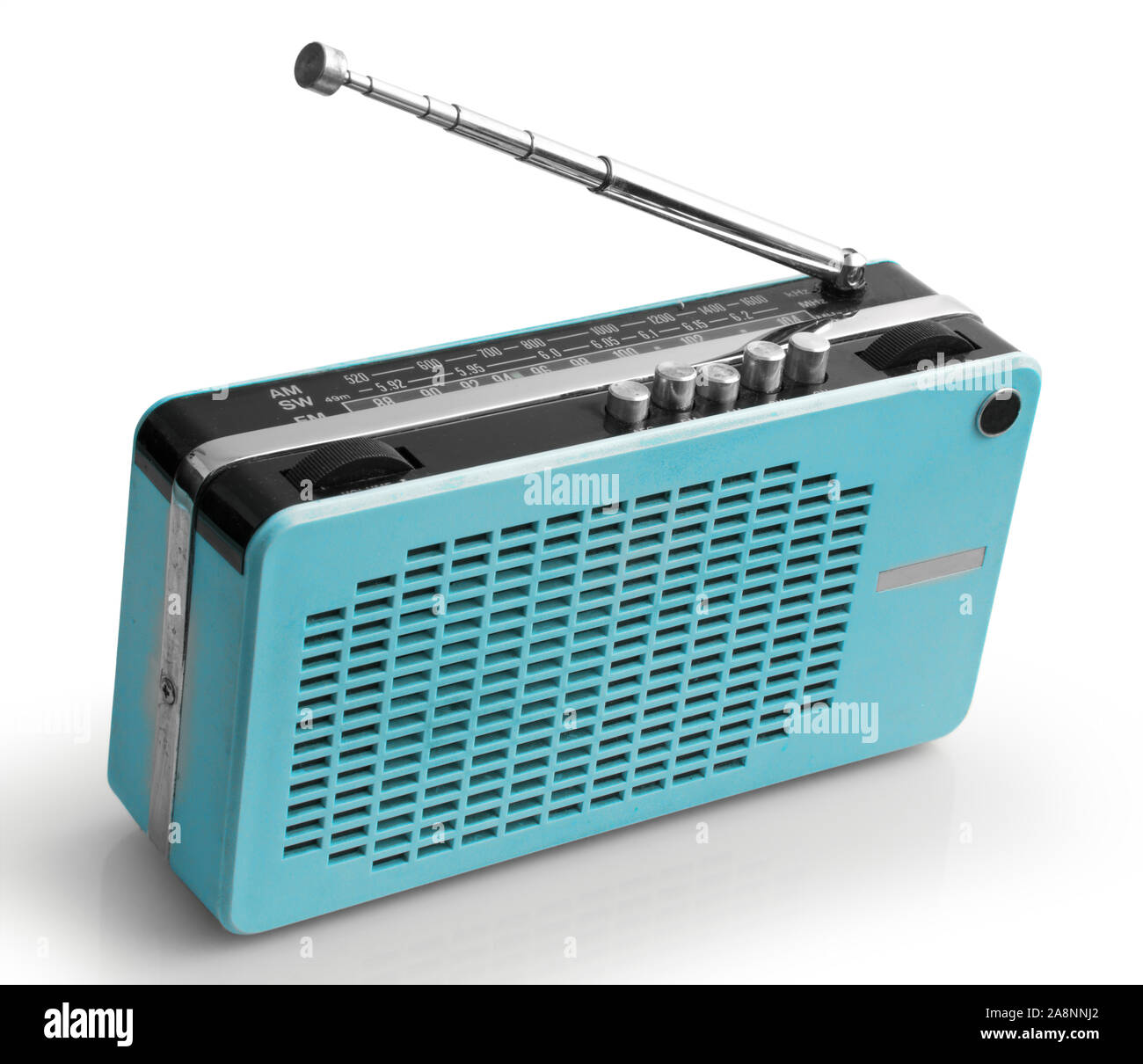 old classic radio on white background Stock Photo - Alamy