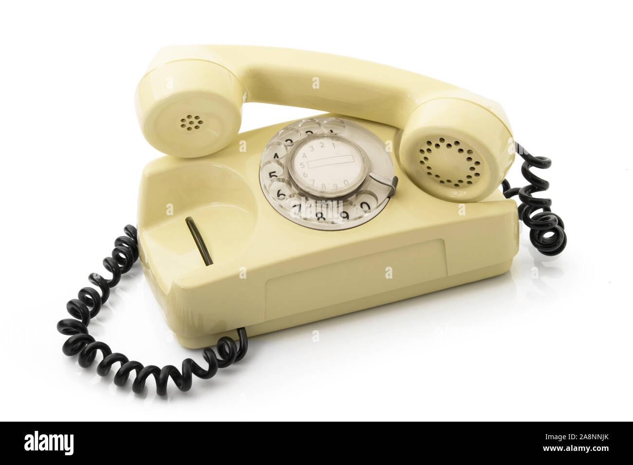old phone on white background Stock Photo - Alamy