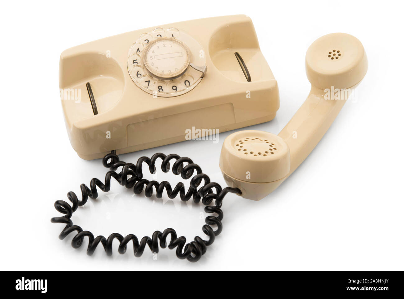 old phone on white background Stock Photo - Alamy