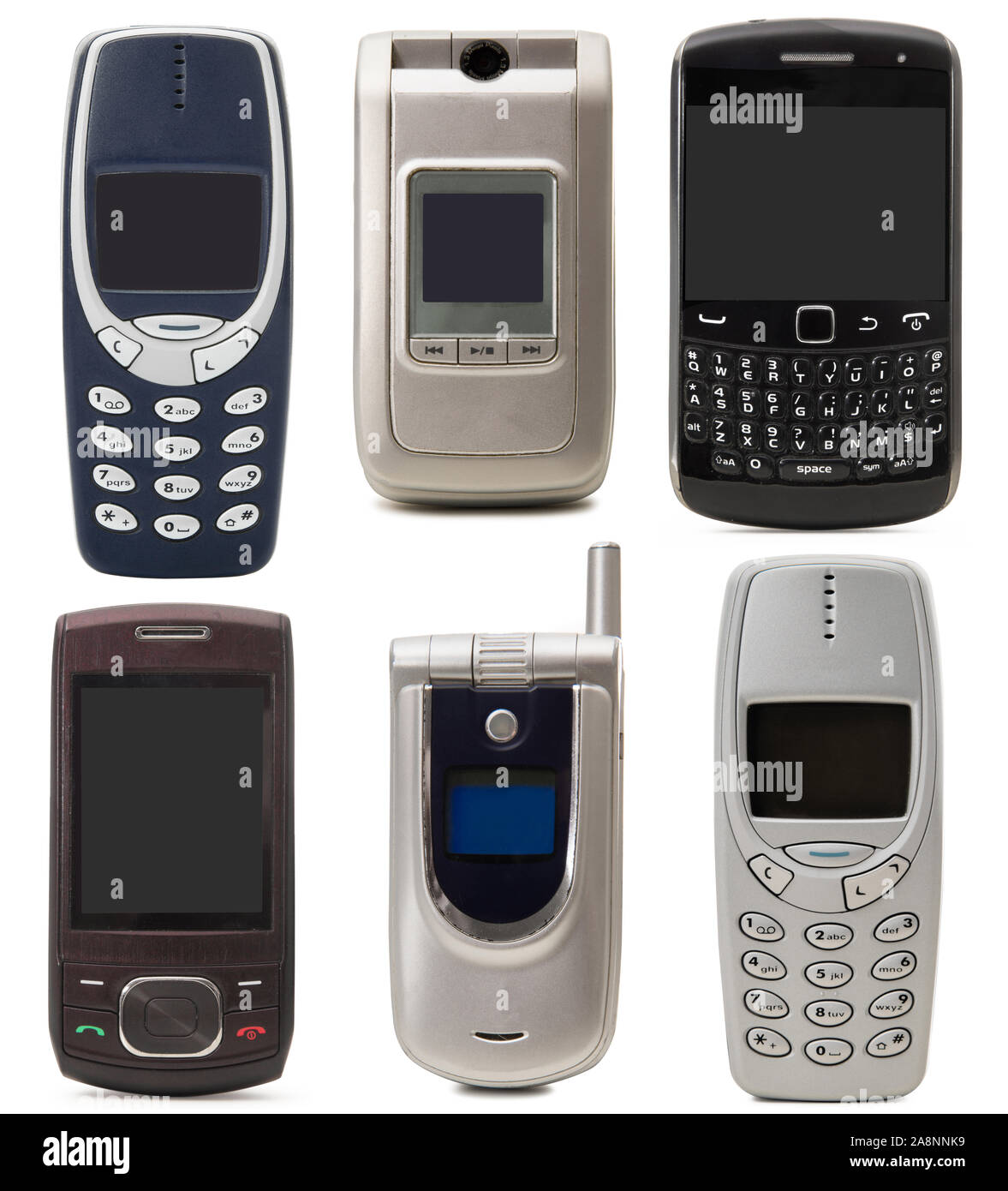 old cellphone on white background Stock Photo - Alamy