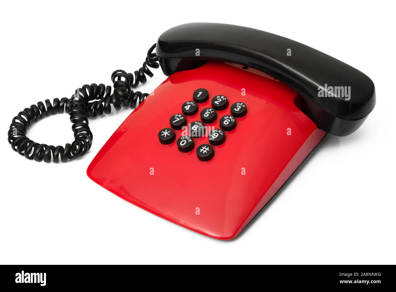 old phone on white background Stock Photo - Alamy