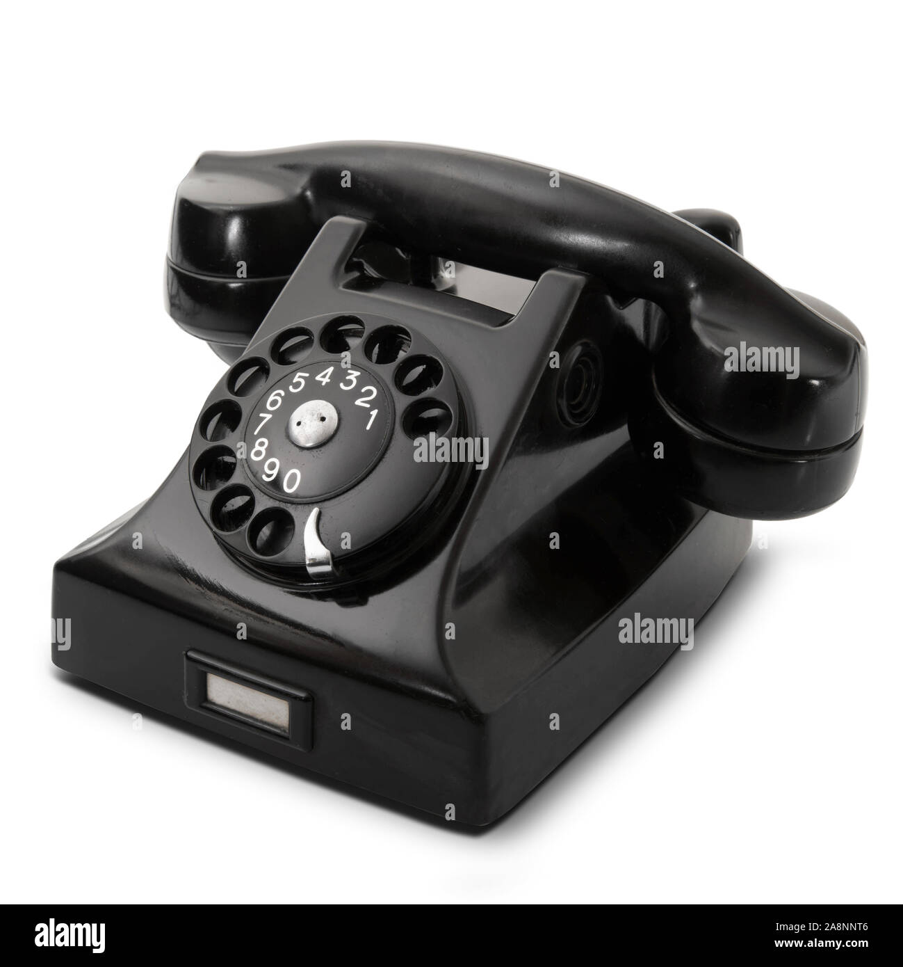 old phone on white background Stock Photo - Alamy