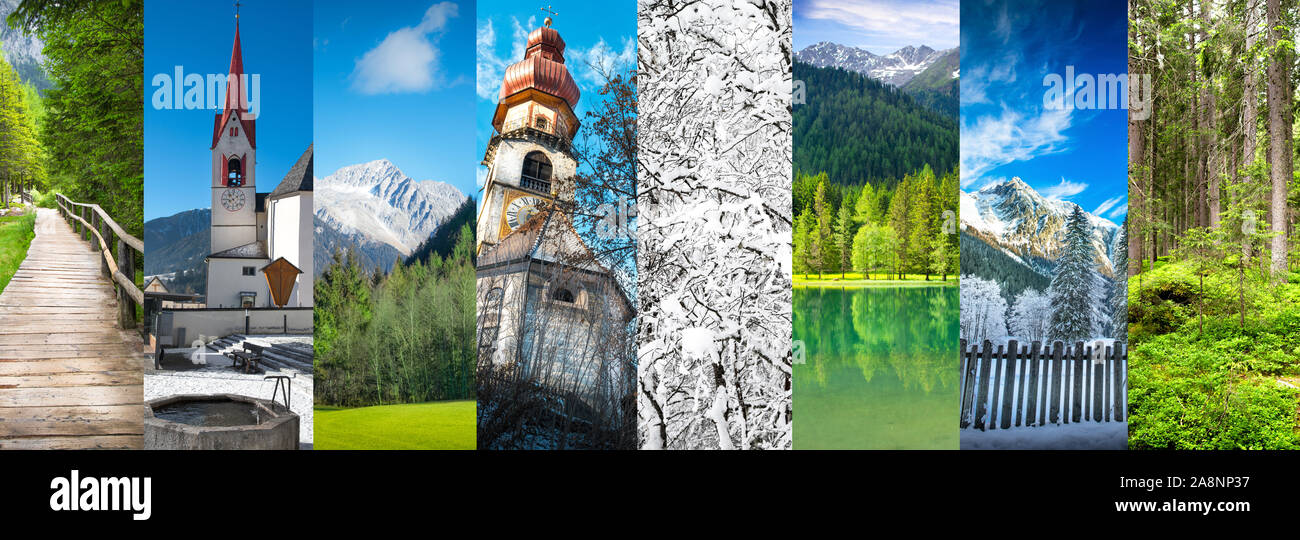 beautiful south tyrol panorama collage Stock Photo - Alamy