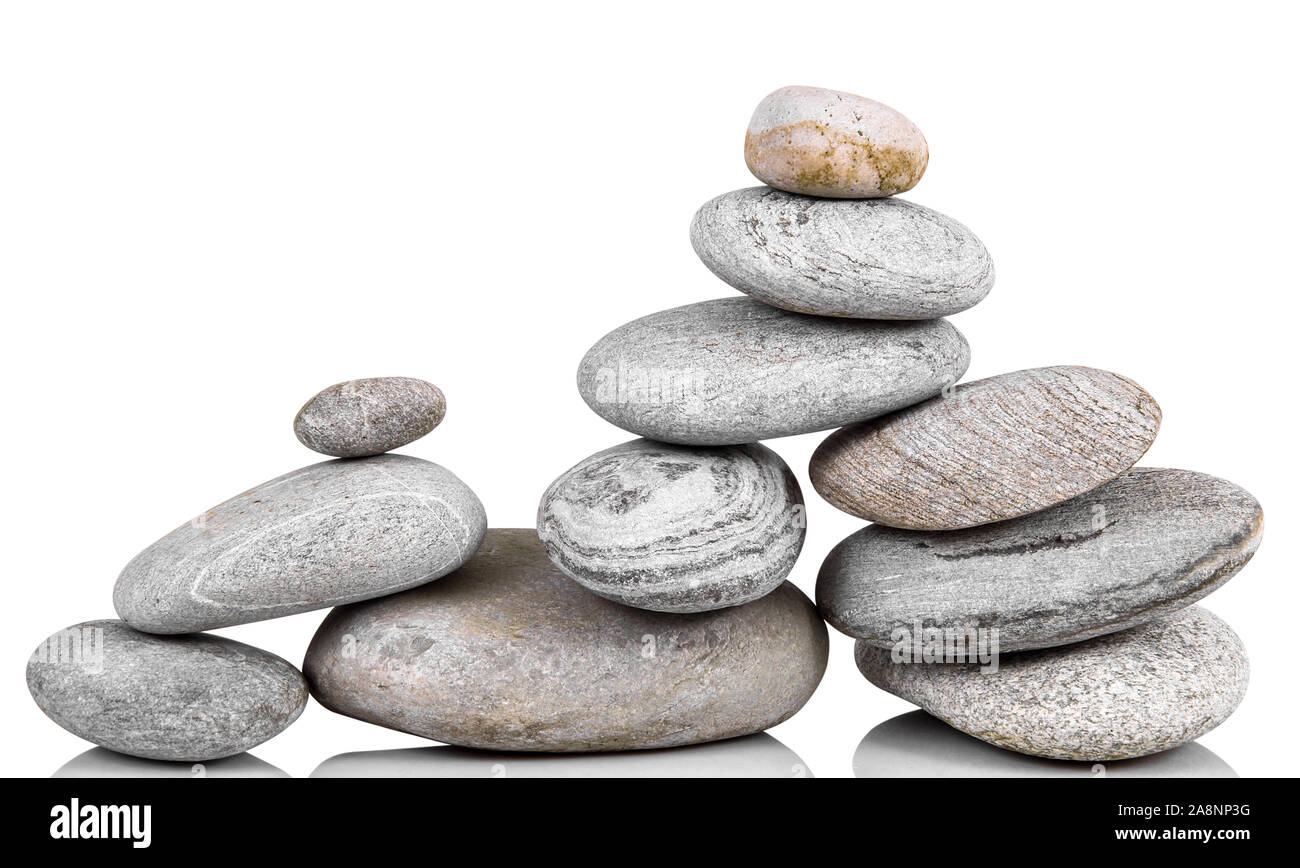 isolated stacked stones on white background Stock Photo - Alamy