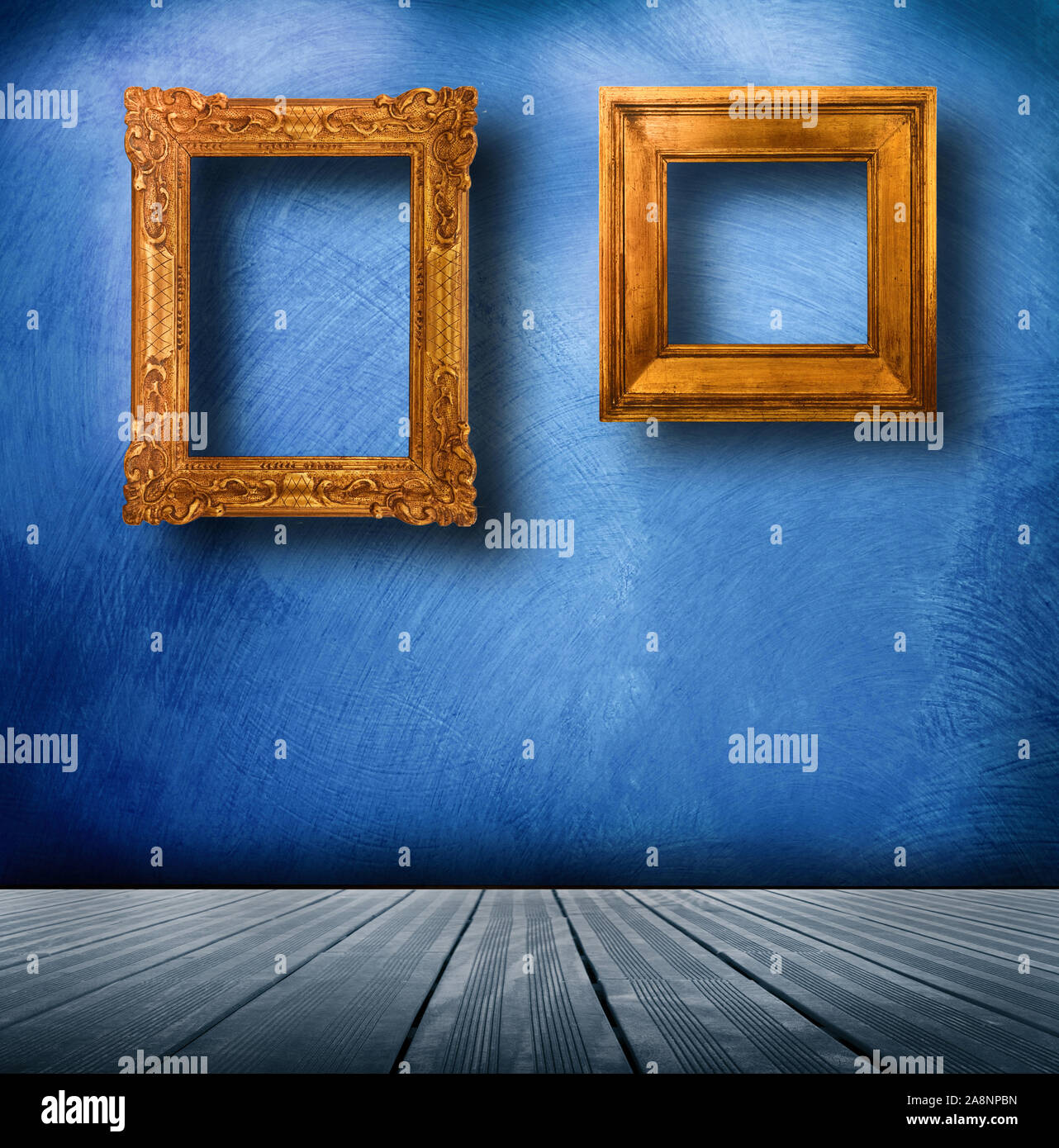 Old frame hanging on the wall Stock Photo - Alamy