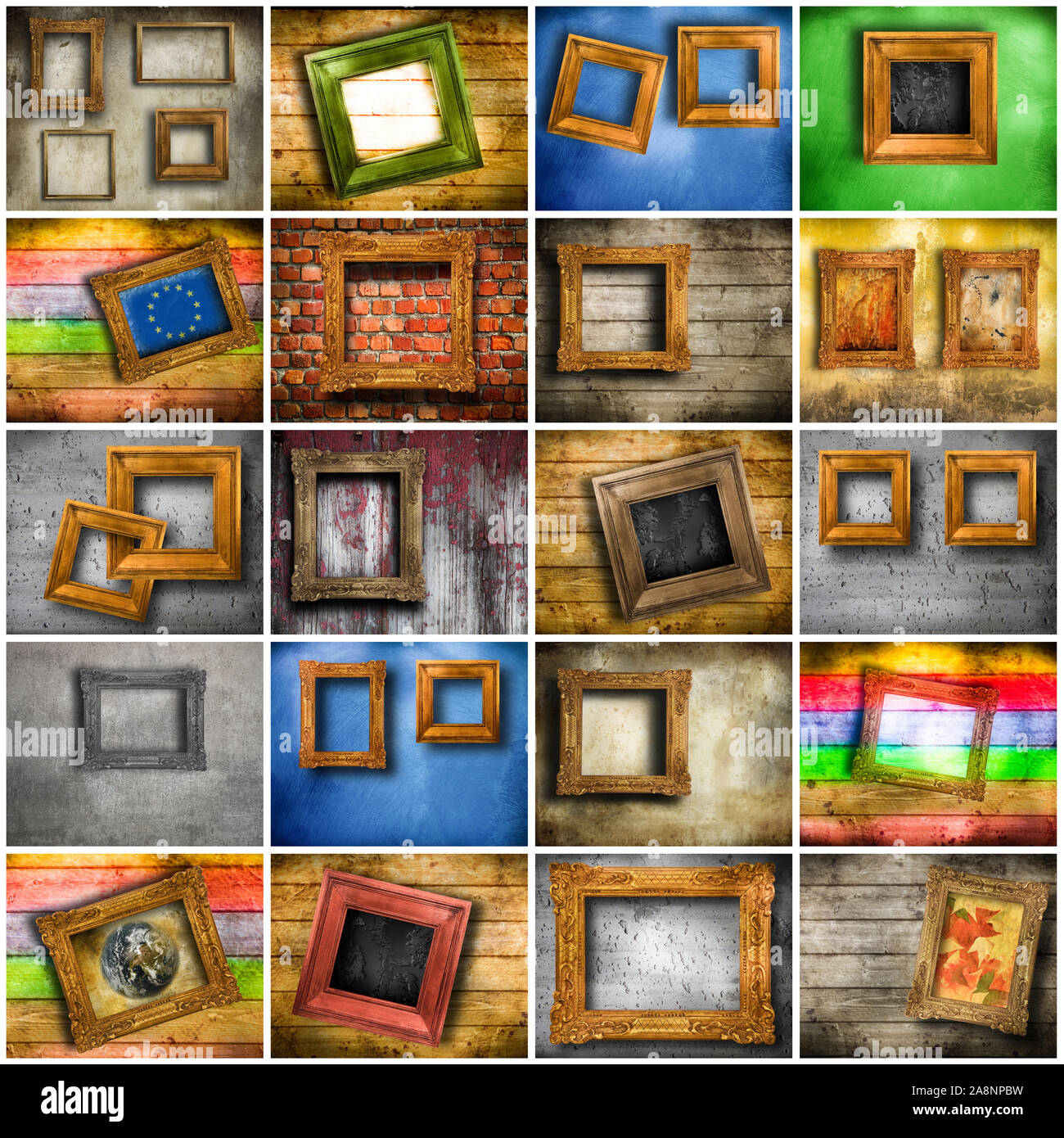 collage of old and vintage frame Stock Photo - Alamy
