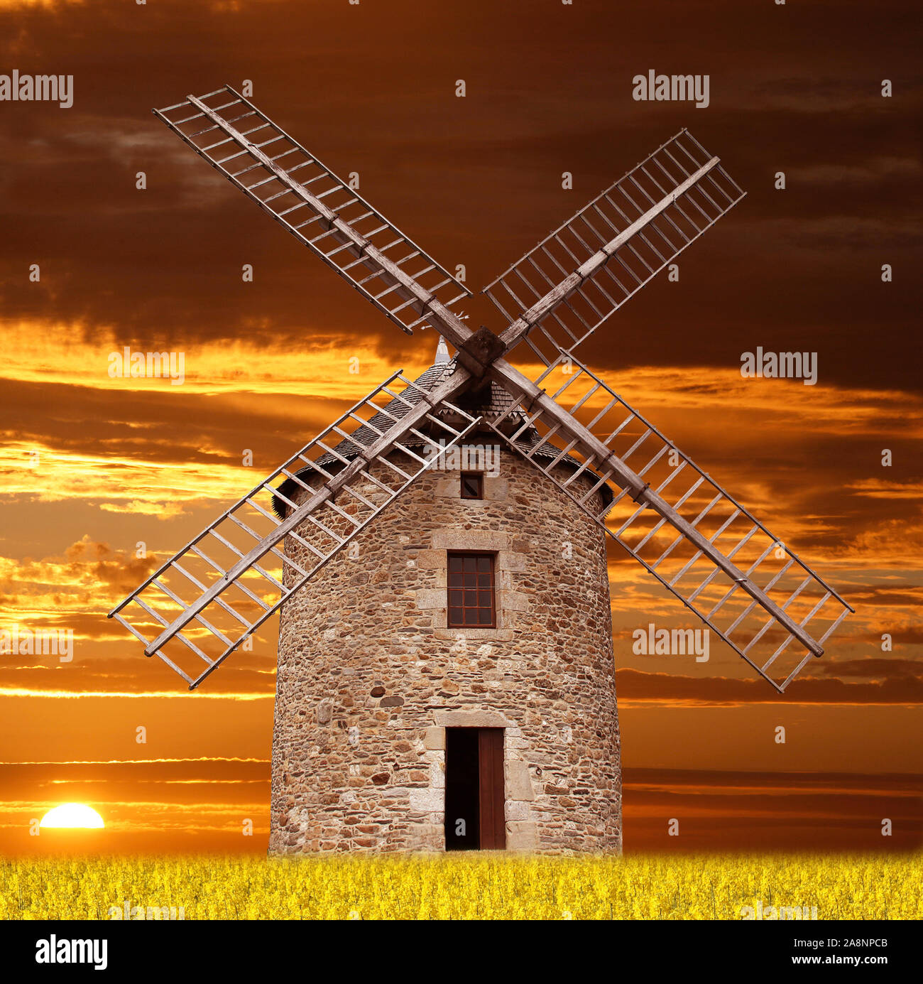 Ancient windmill hi-res stock photography and images - Alamy
