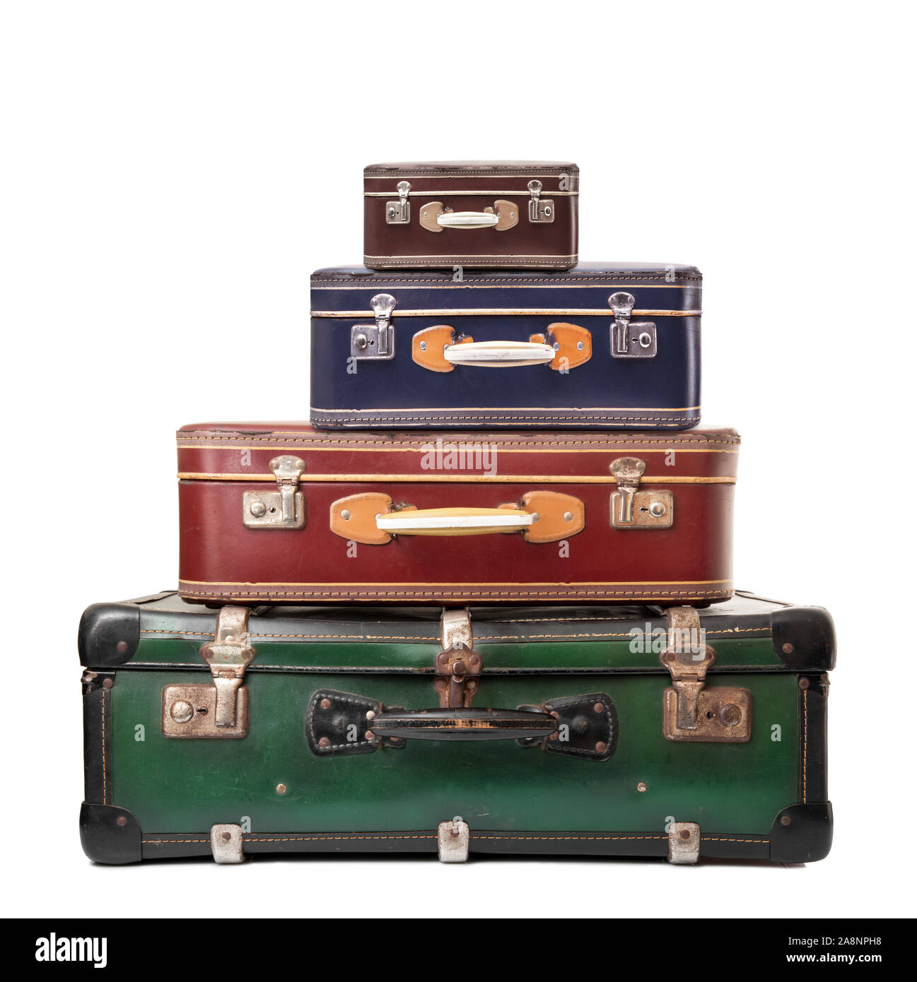 old bags on a white background Stock Photo - Alamy