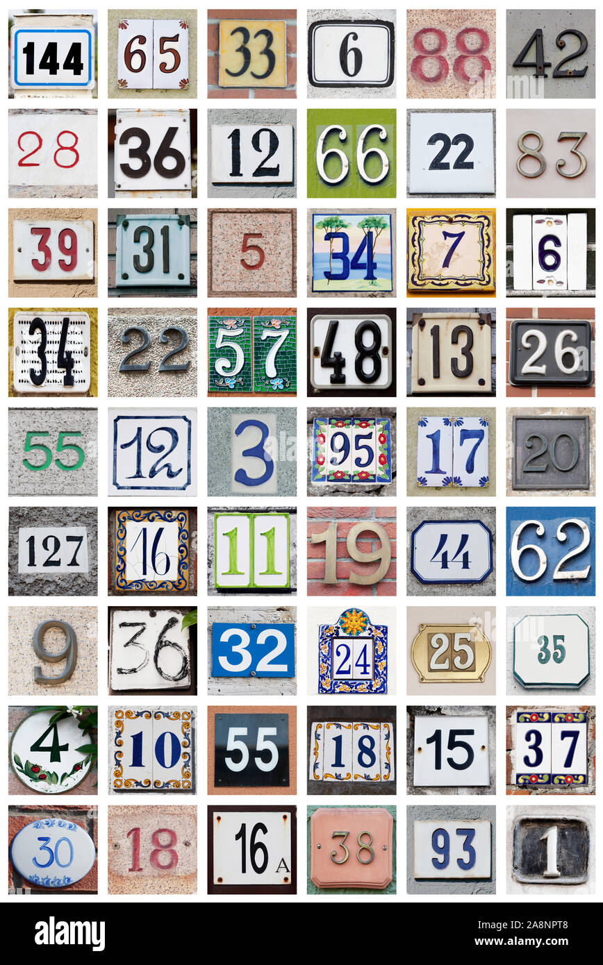 A great multitude of civic numbers Stock Photo - Alamy