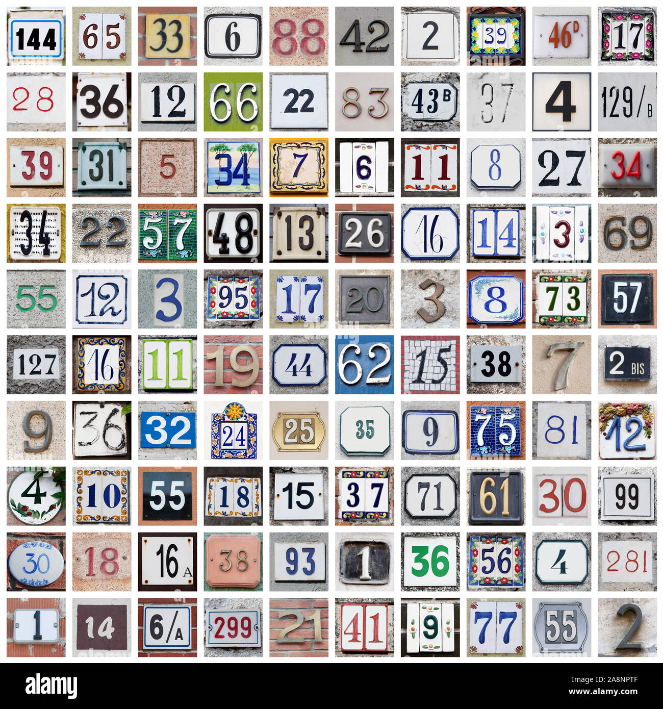 A great multitude of civic numbers Stock Photo - Alamy