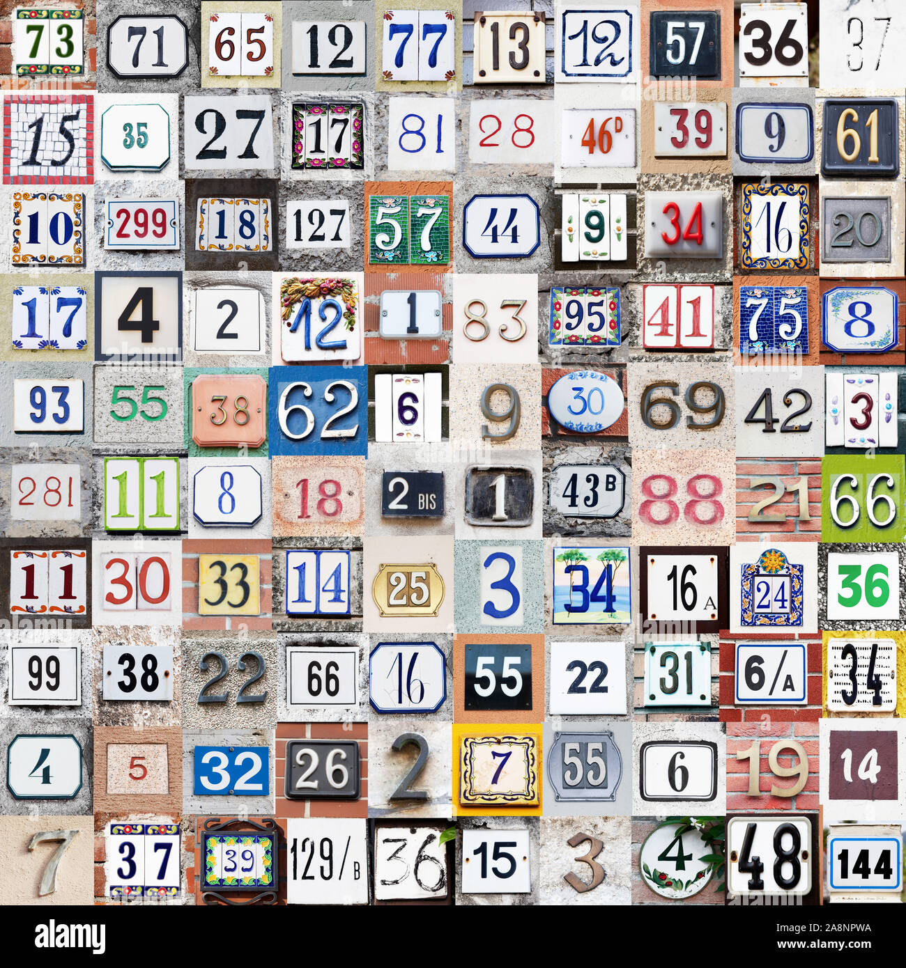 A great multitude of civic numbers Stock Photo - Alamy