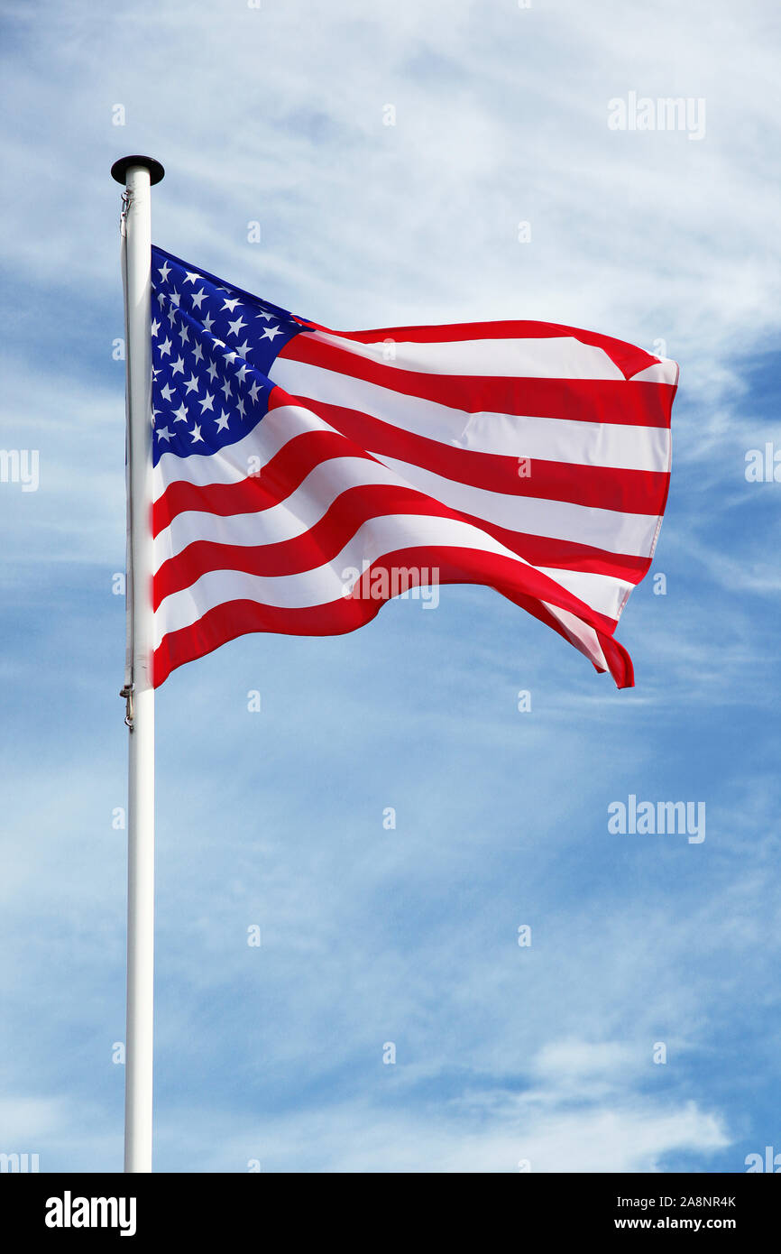 Flag moved with wind hi-res stock photography and images - Alamy