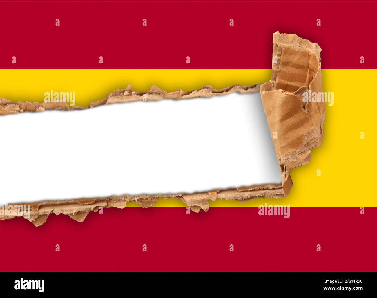 Ripped flag of the spain state Stock Photo - Alamy