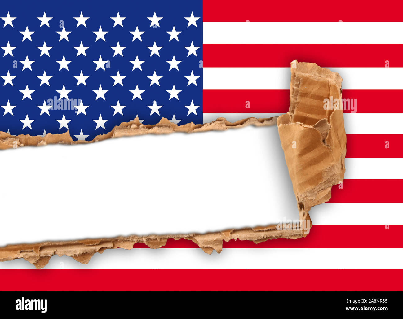 a ripped united states flag Stock Photo - Alamy