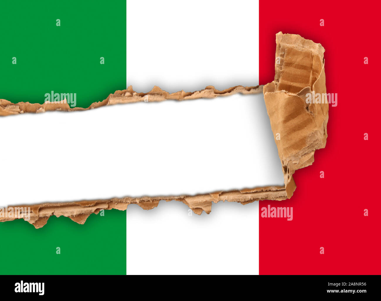 Ripped flag of italian state Stock Photo - Alamy
