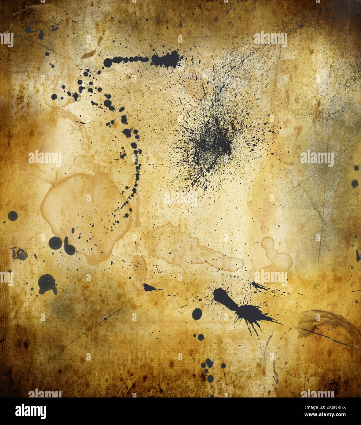 vintage paper stained background with ink Stock Photo - Alamy