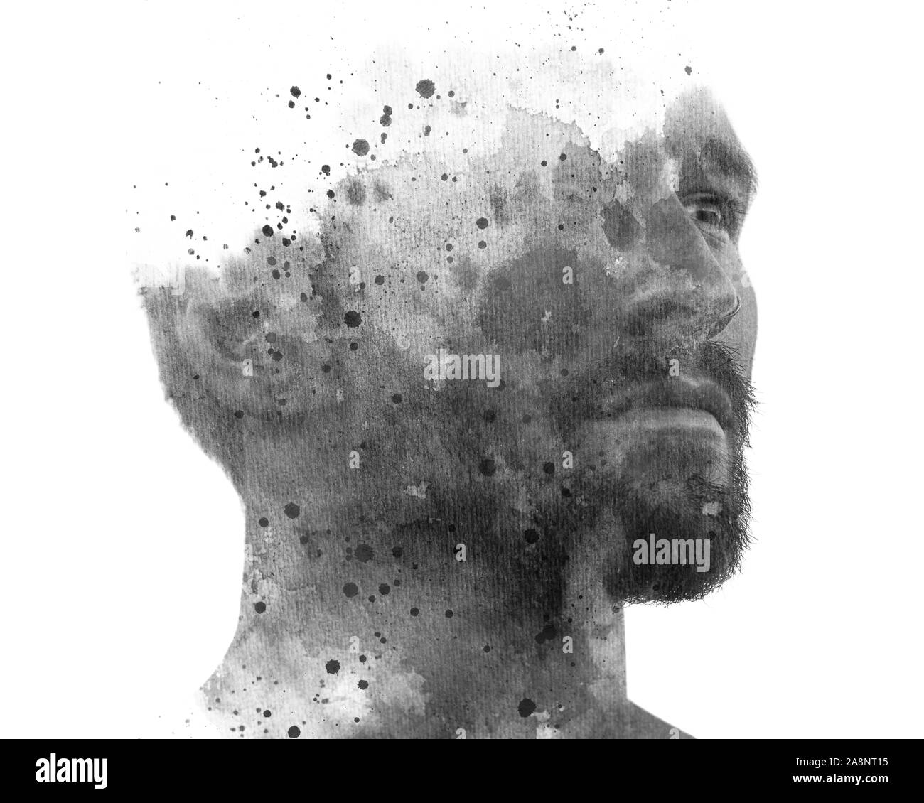 Man With Ink Splatter Paint ST!NK Artist Anonymous, SPLASH! | Men