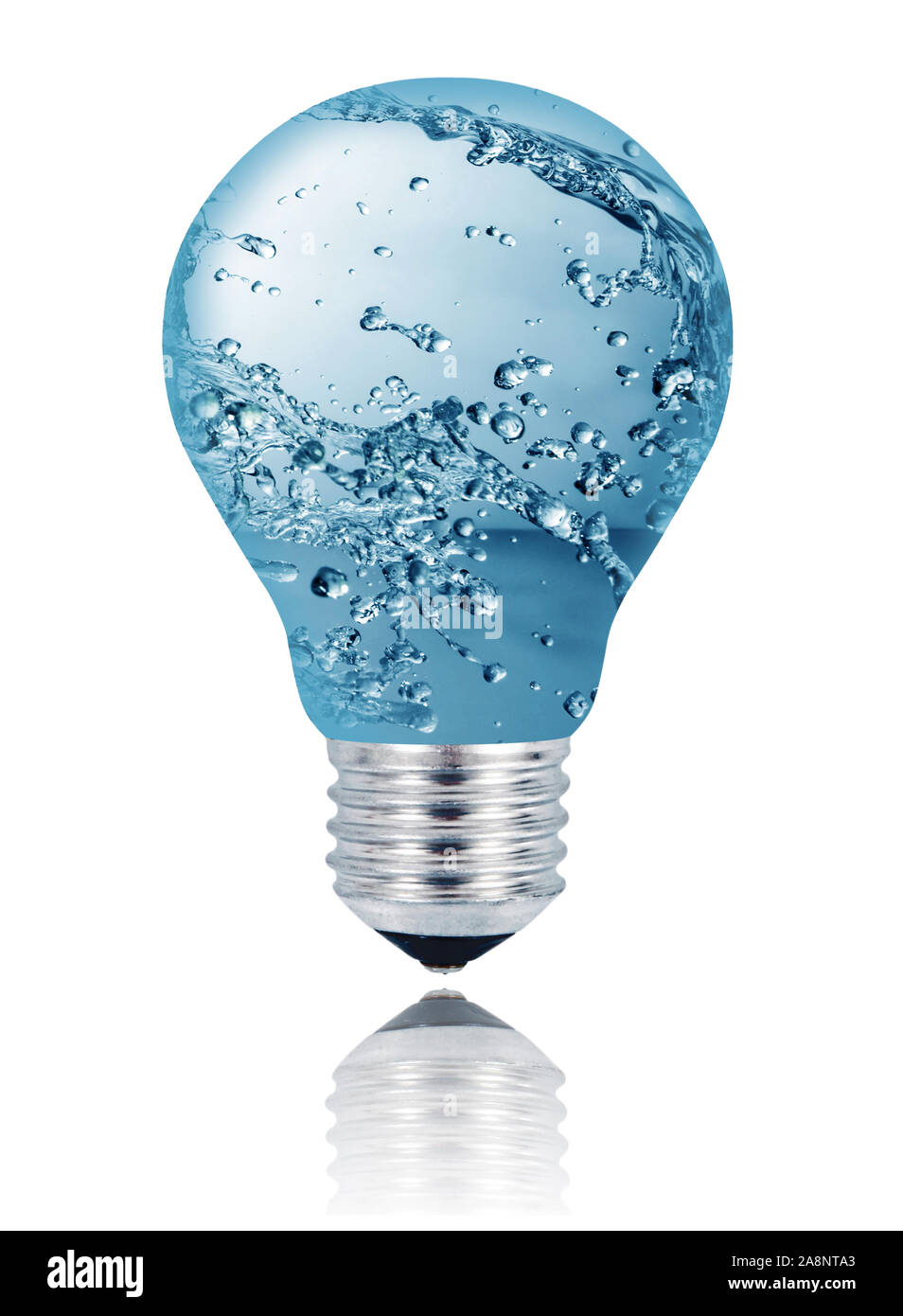 water light bulb on white background Stock Photo - Alamy