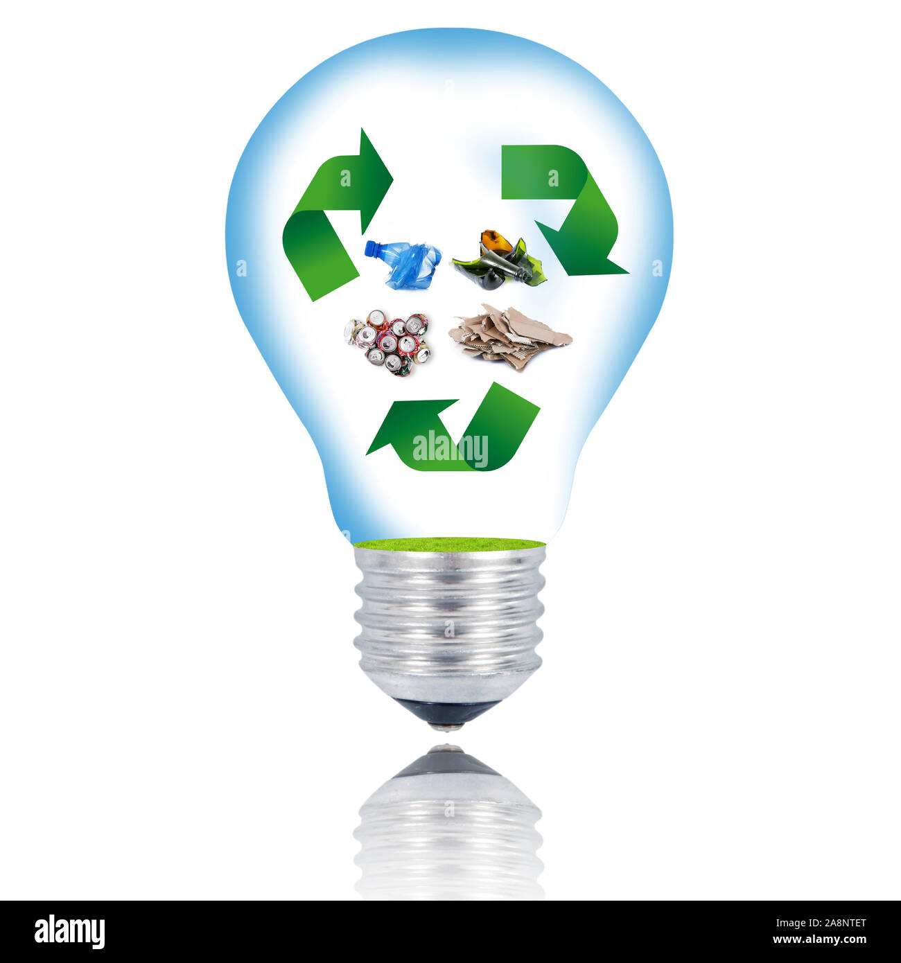recycling light bulb on white background Stock Photo - Alamy