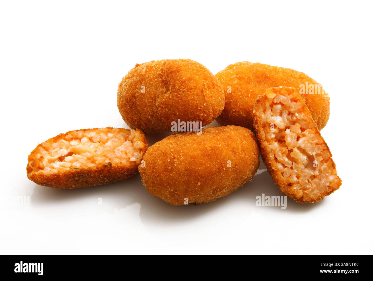 rice fried croquettes on white background Stock Photo - Alamy