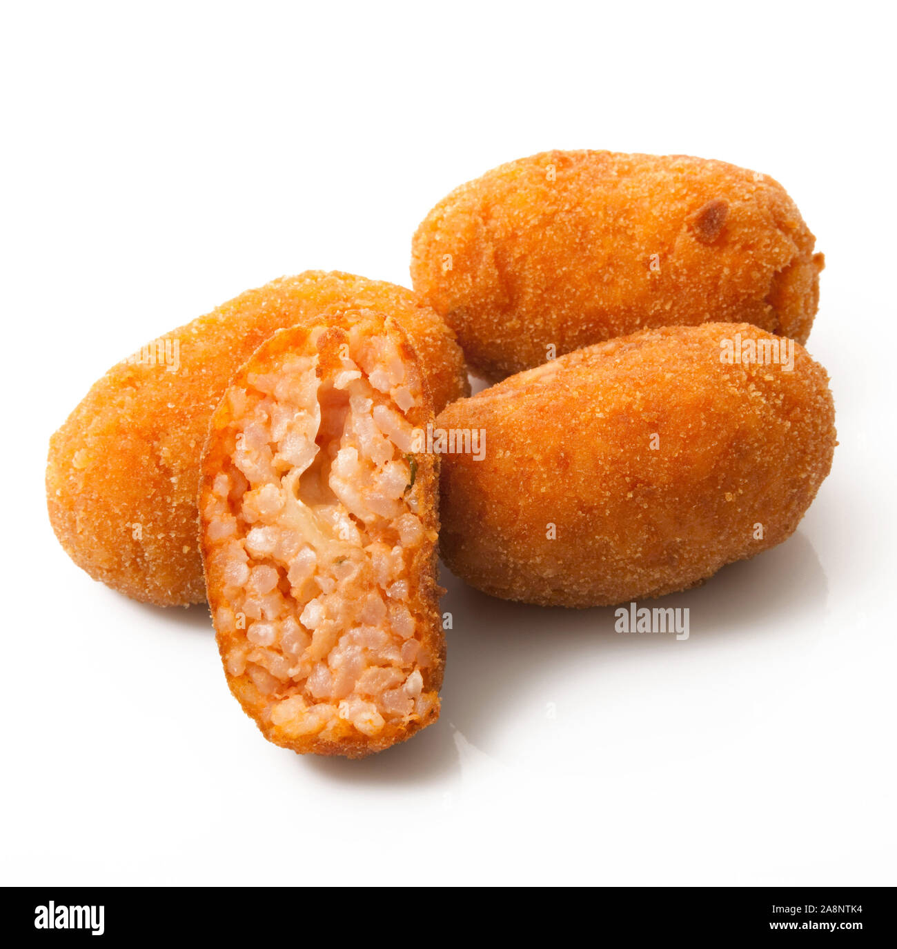 rice fried croquettes on white background Stock Photo - Alamy