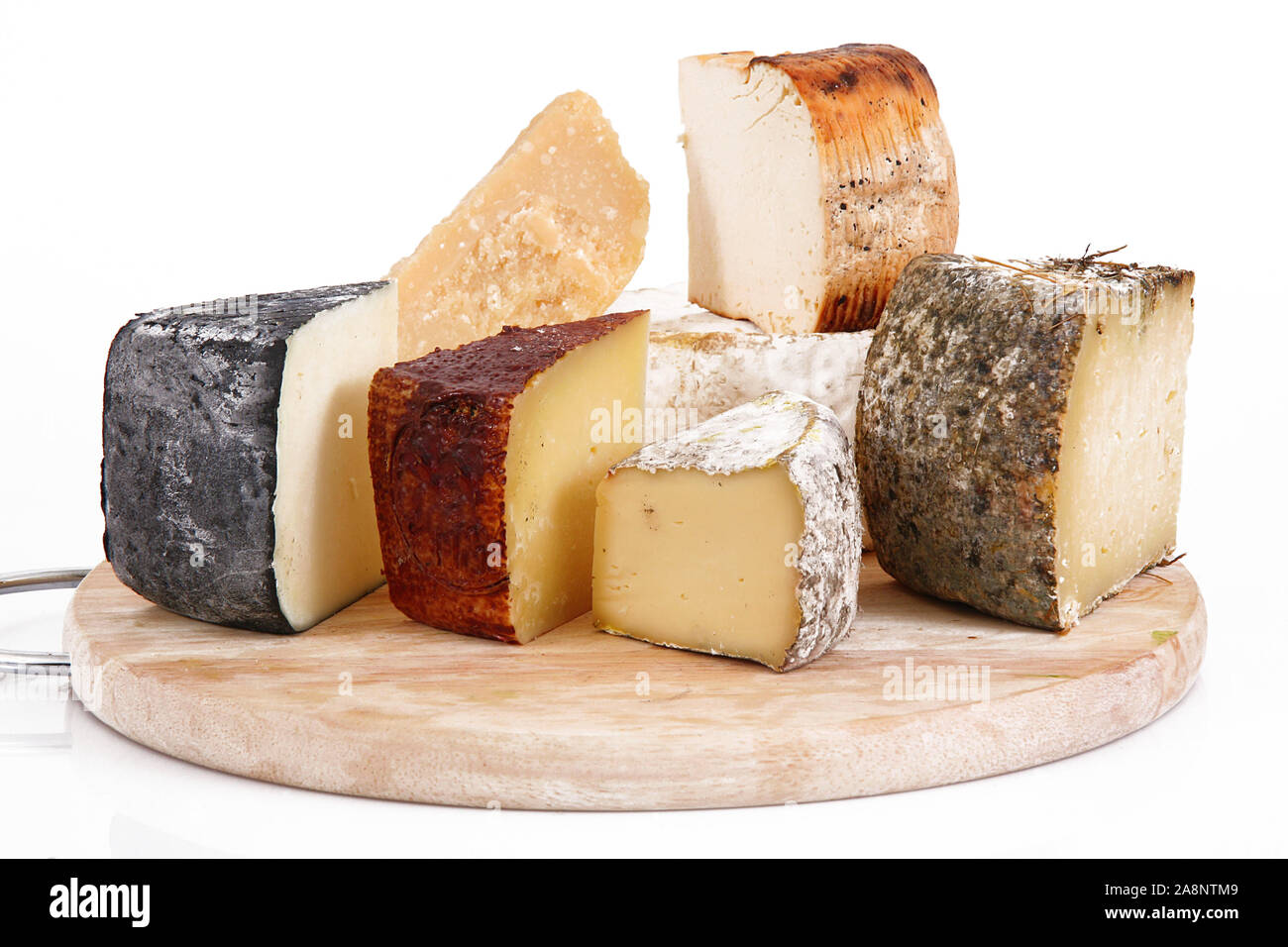 original italian cheese collage on white background Stock Photo - Alamy