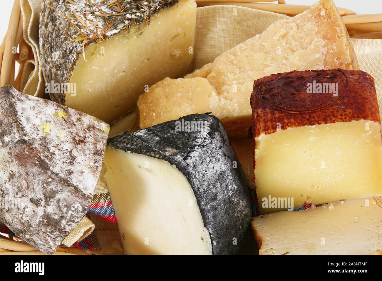 original italian cheese collage background Stock Photo - Alamy
