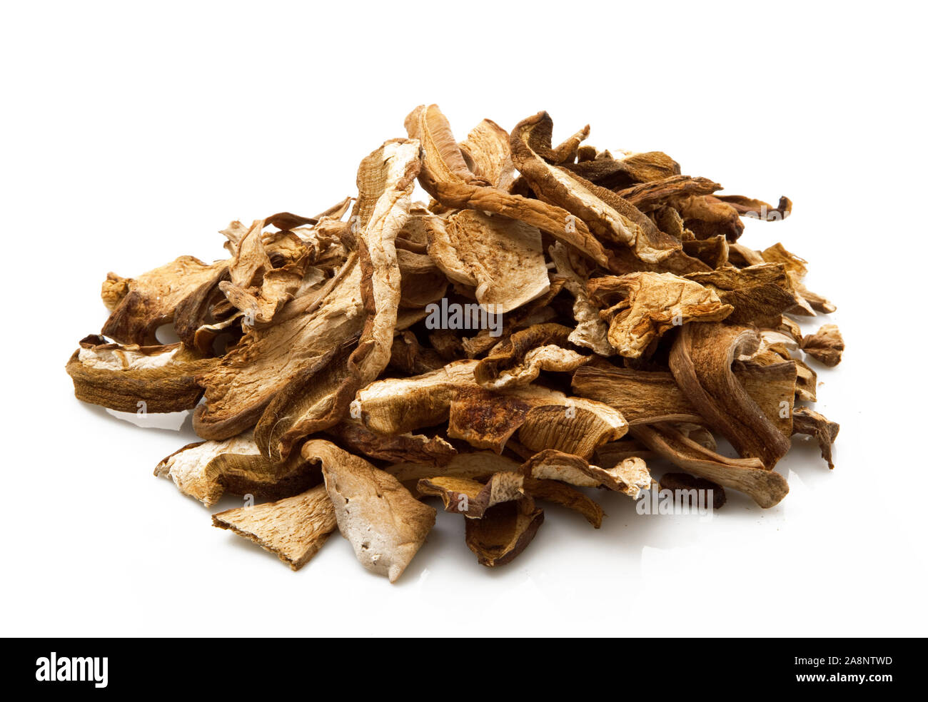 dry porcini mushrooms on white background Stock Photo - Alamy