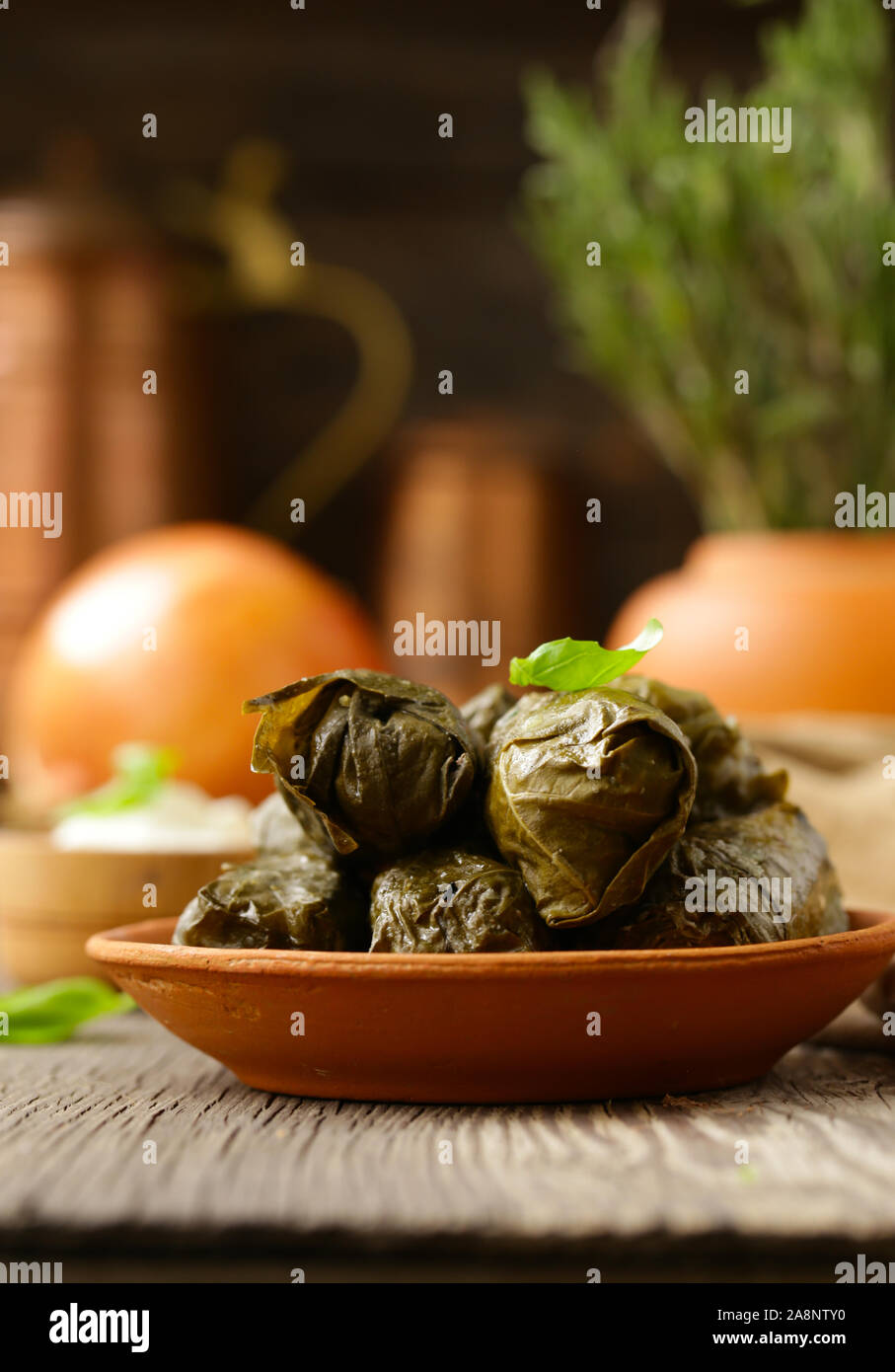 traditional georgian dolma food in grape leaves Stock Photo - Alamy