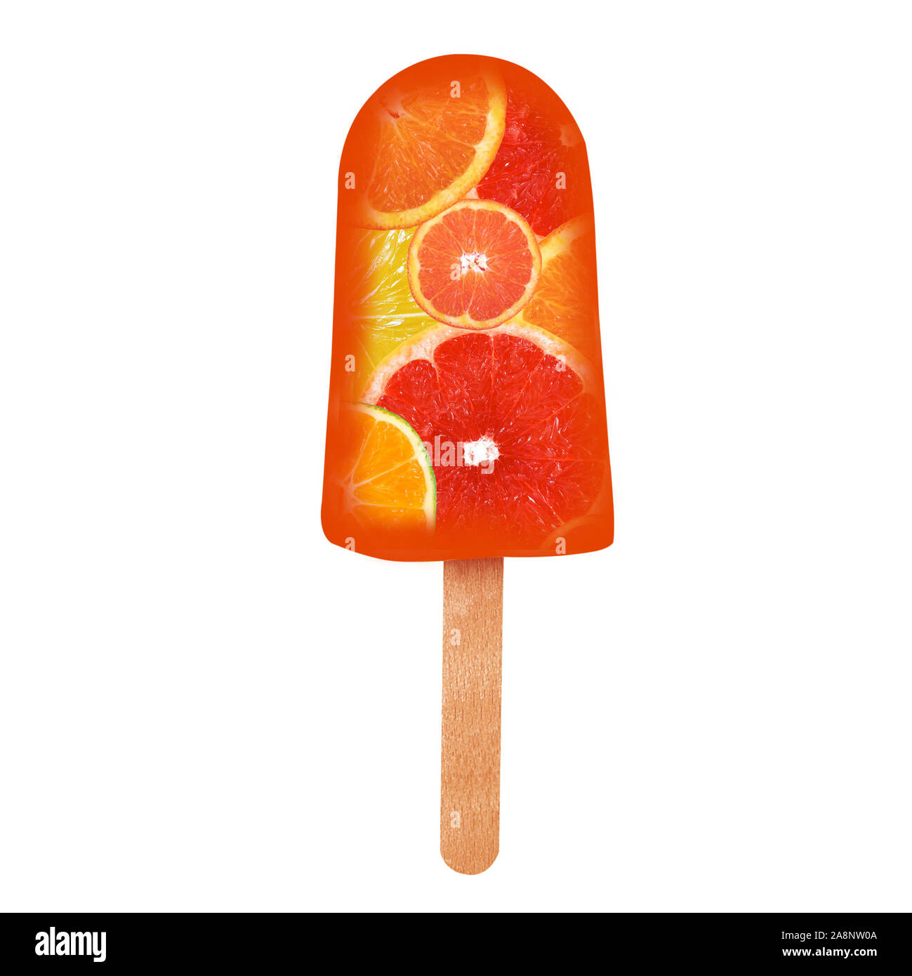 fruit icicle on white background Stock Photo - Alamy
