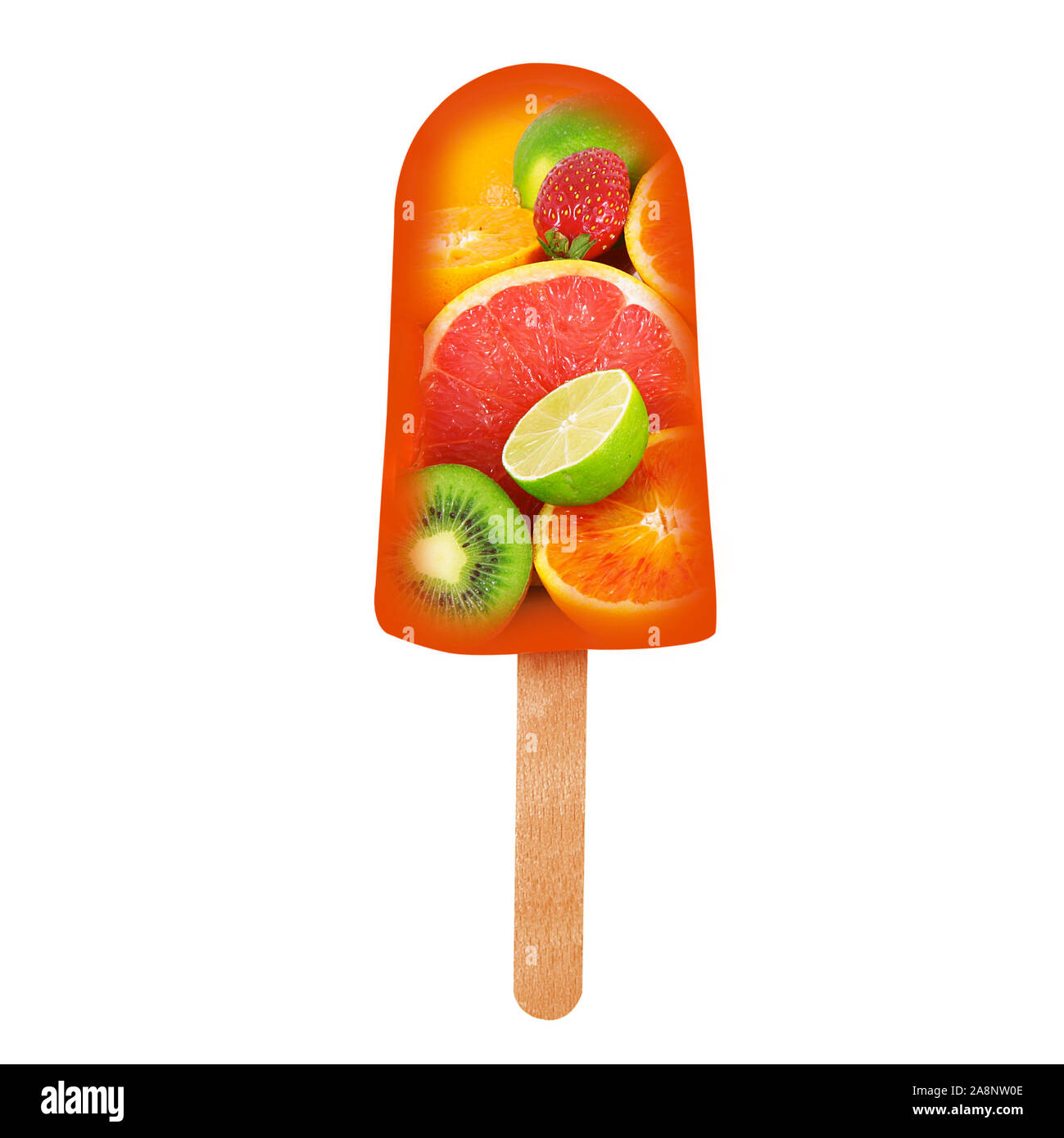 fruit icicle on white background Stock Photo - Alamy