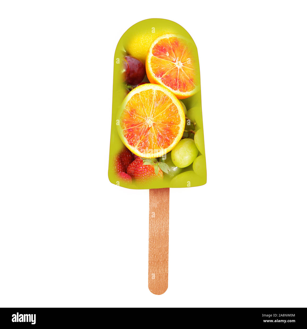 fruit icicle on white background Stock Photo - Alamy