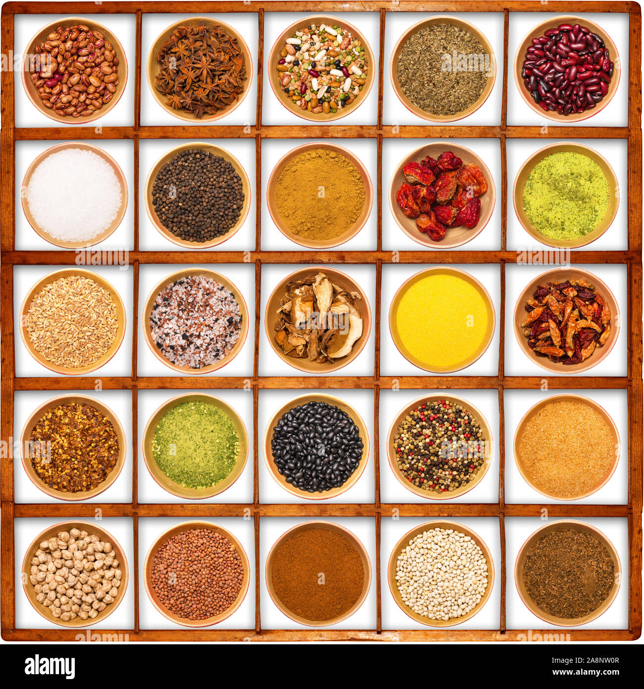 aromatic ingredients collage on white background Stock Photo - Alamy