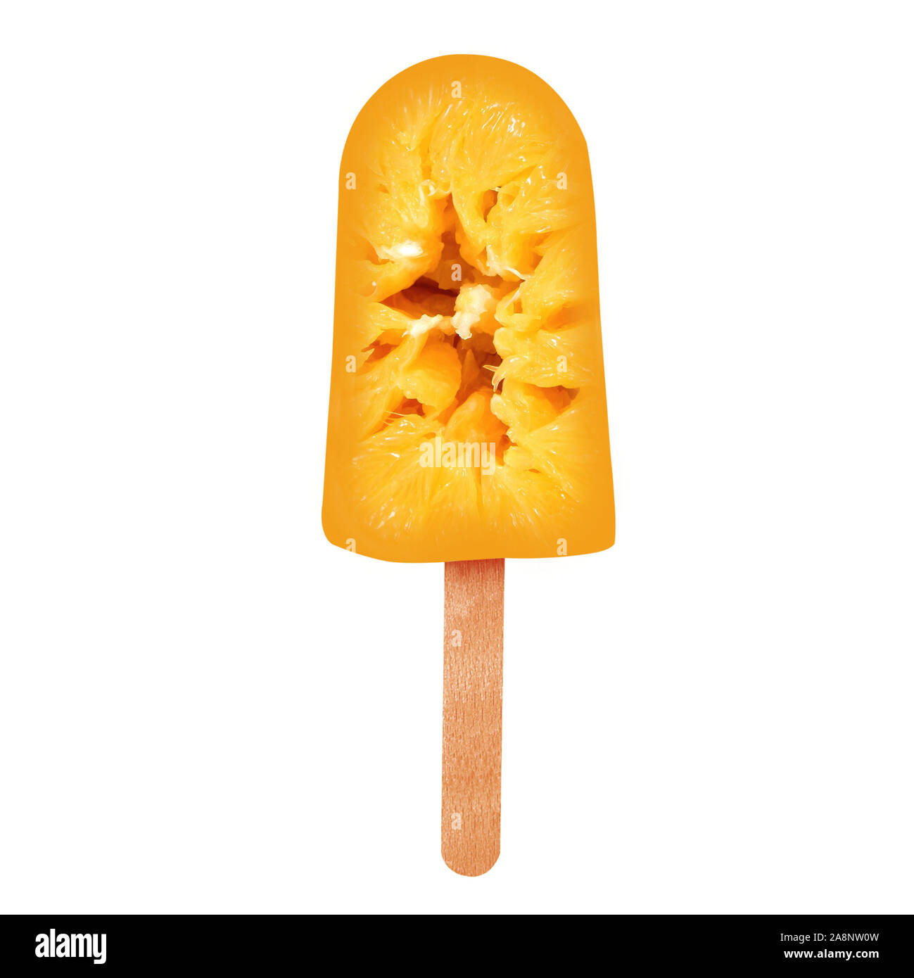 orange icicle on white background Stock Photo - Alamy
