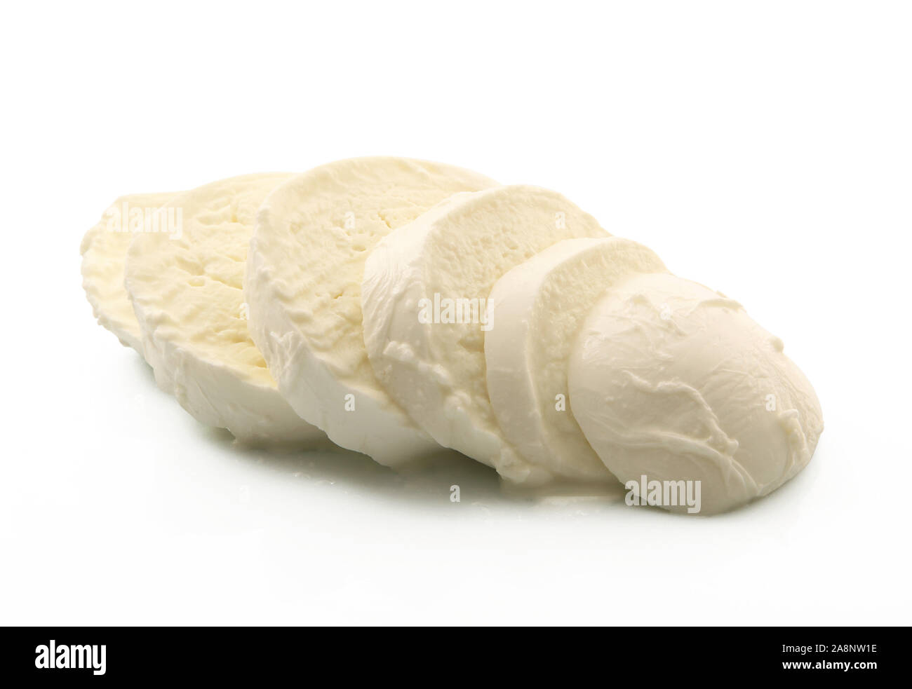 original italian mozzarella cheese on white background Stock Photo - Alamy