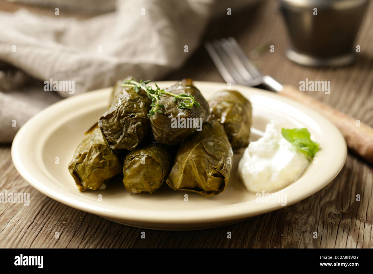 traditional georgian dolma food in grape leaves Stock Photo - Alamy
