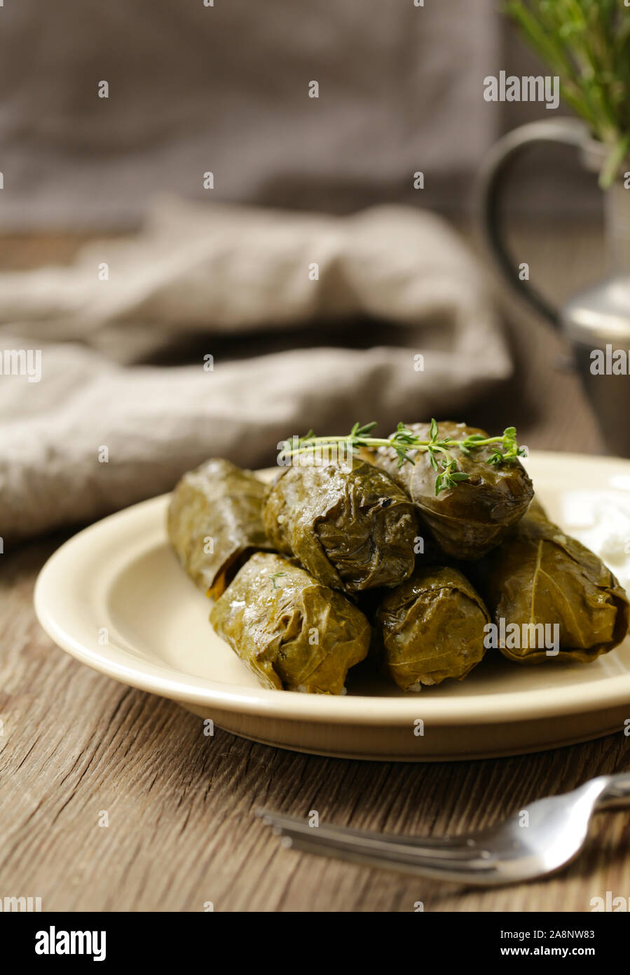 traditional georgian dolma food in grape leaves Stock Photo - Alamy