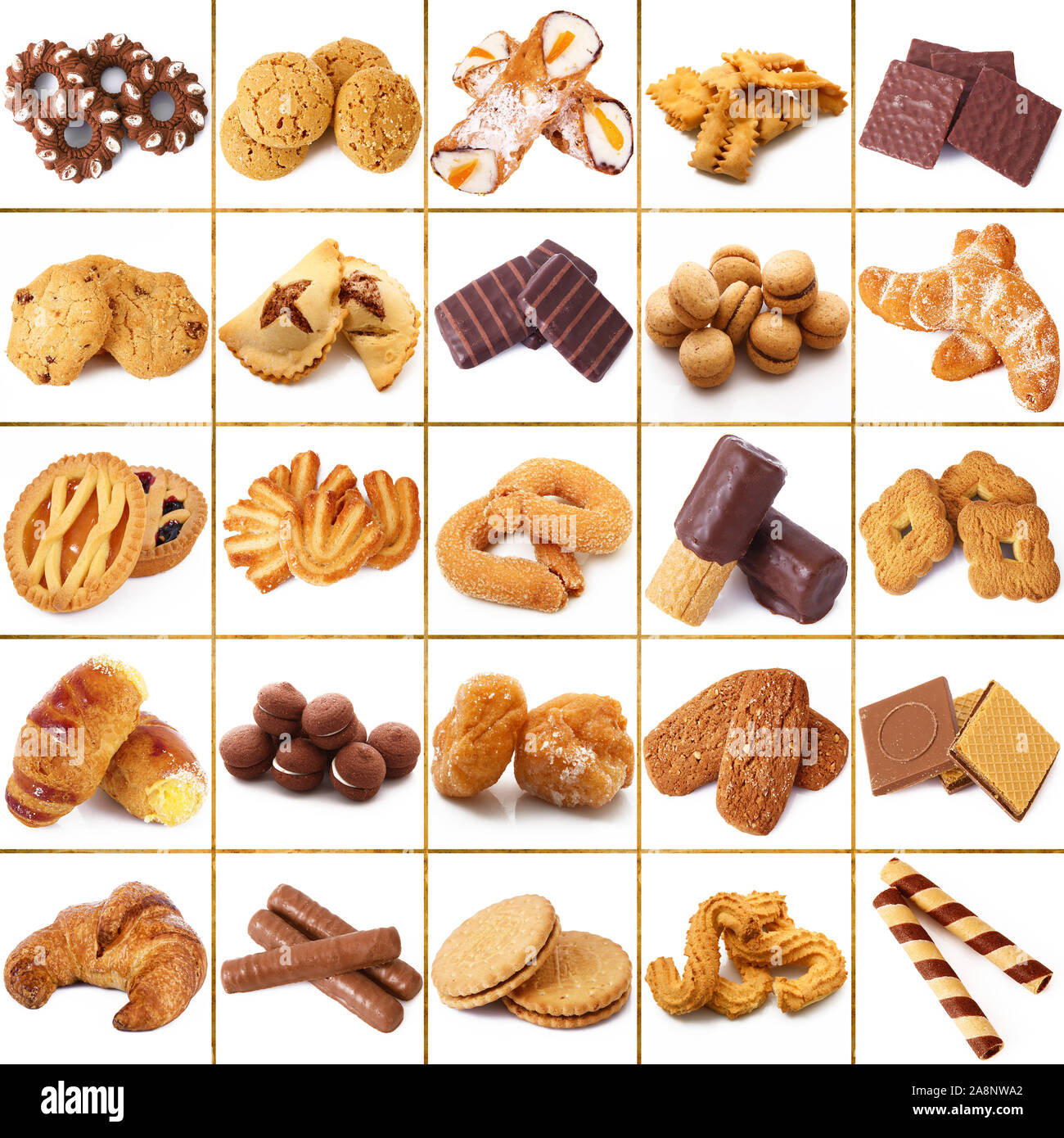 cookies collage on white background Stock Photo - Alamy