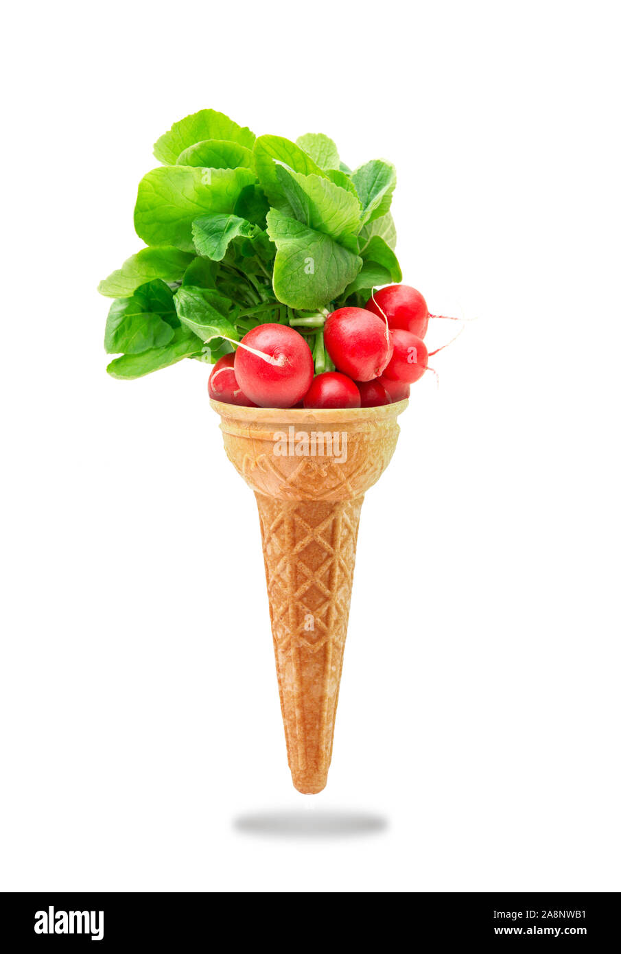 a Delicious ice cream cone with radishes taste Stock Photo - Alamy
