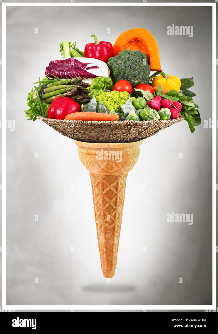 a Delicious ice cream cone with vegetables taste Stock Photo - Alamy
