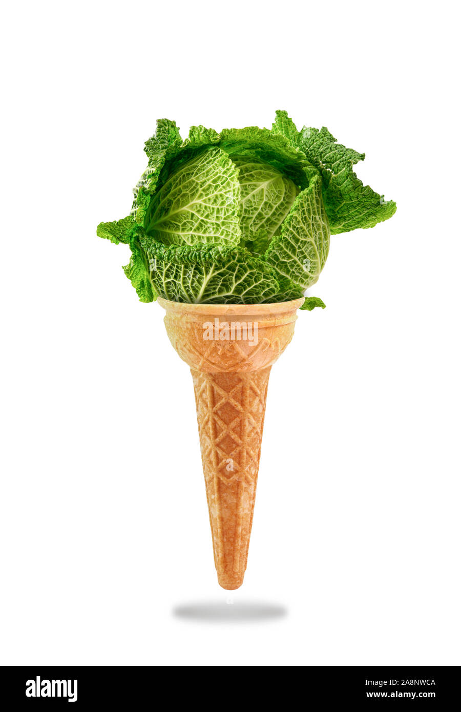 a Delicious ice cream cone with cabbage taste Stock Photo - Alamy