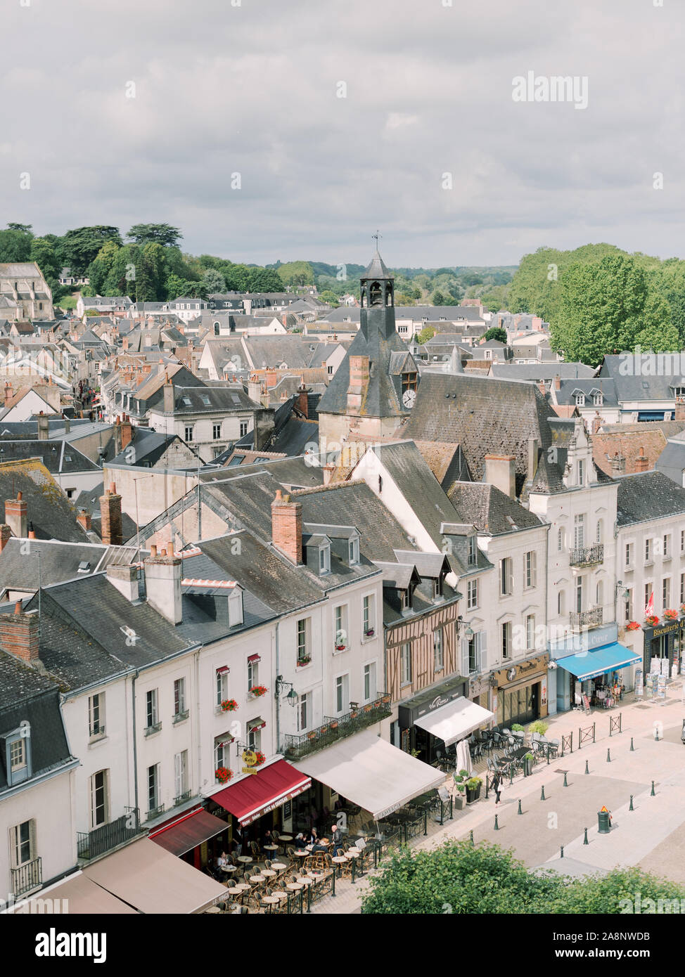 A view of the old city of Amboise, France from Chateaux Amboise Stock ...