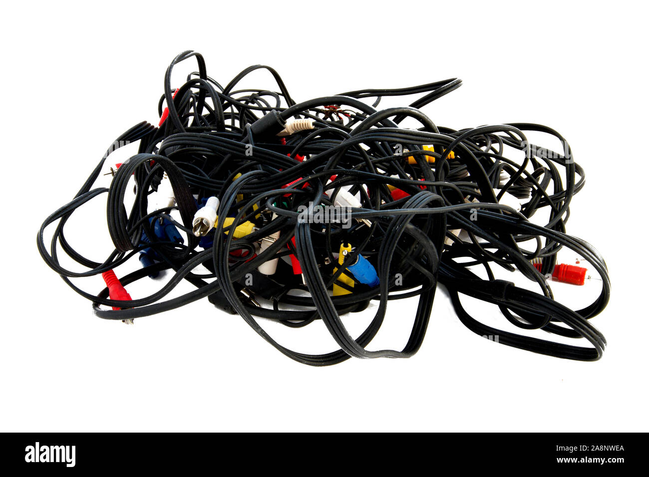 Tangled cables television Cut Out Stock Images & Pictures - Alamy