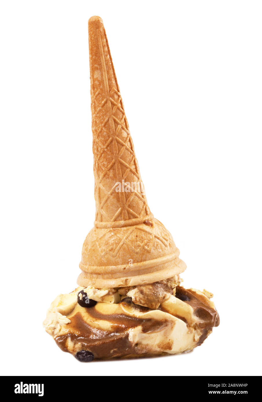 ice cream crushed on white background Stock Photo - Alamy
