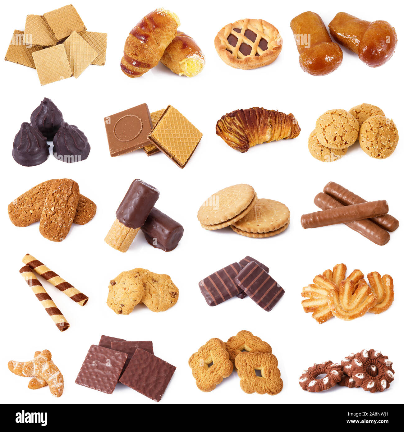 delicious cookies collage on white background Stock Photo - Alamy